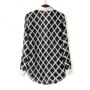 Black And White Diamond Checkered Shirt Mixed Colors on Luulla