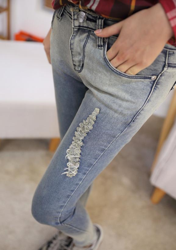 Gradient Color Cotton Denim Trousers on Luulla
